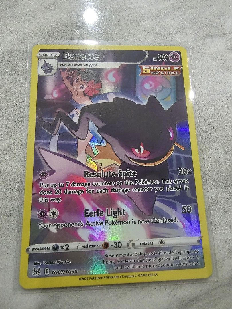 Banette TG07/TG30 Single Strike Pokemon Card, Hobbies & Toys, Toys ...