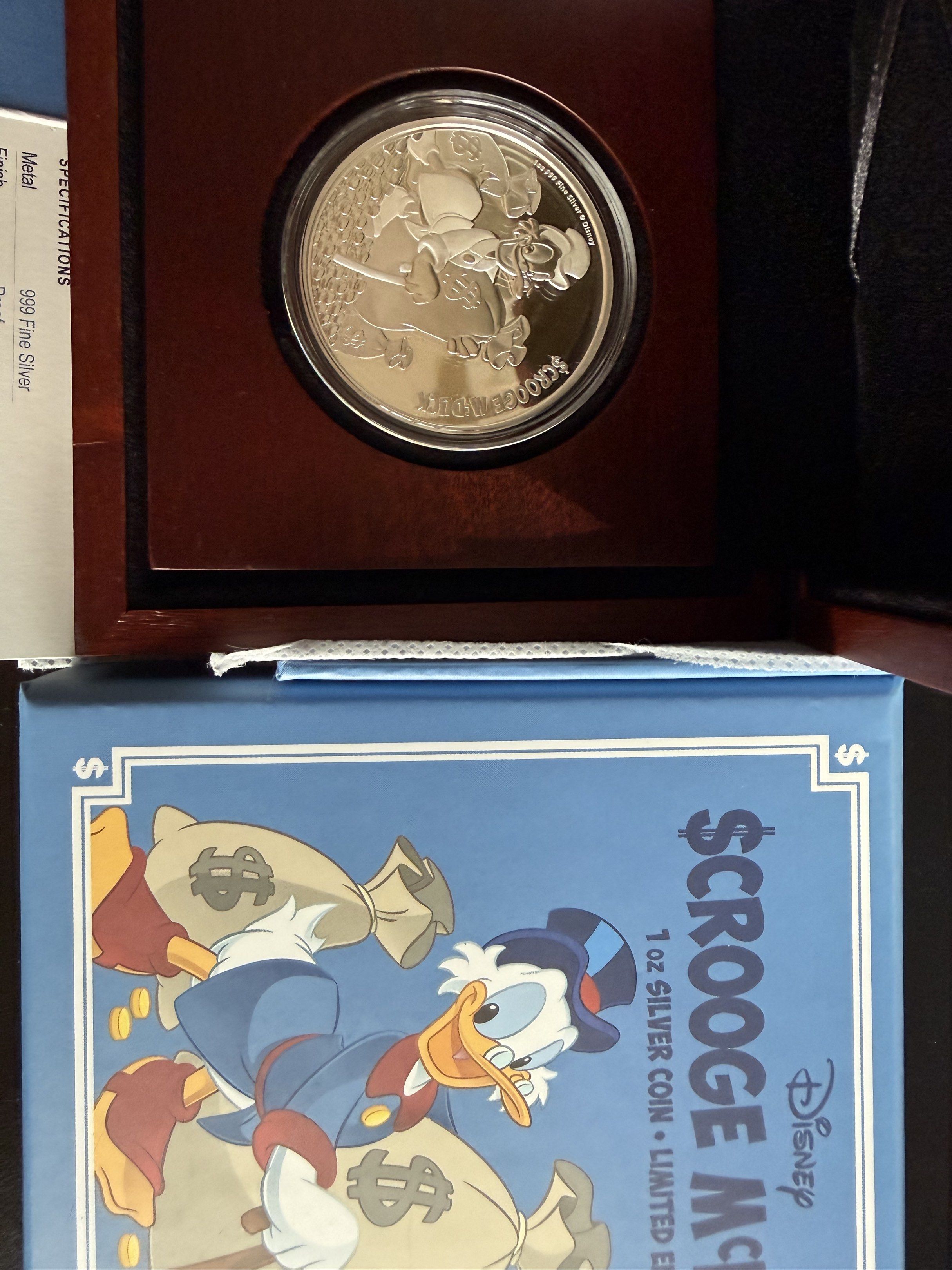 Disney Scrooge McDuck 1oz Silver Coin, Hobbies & Toys, Memorabilia ...