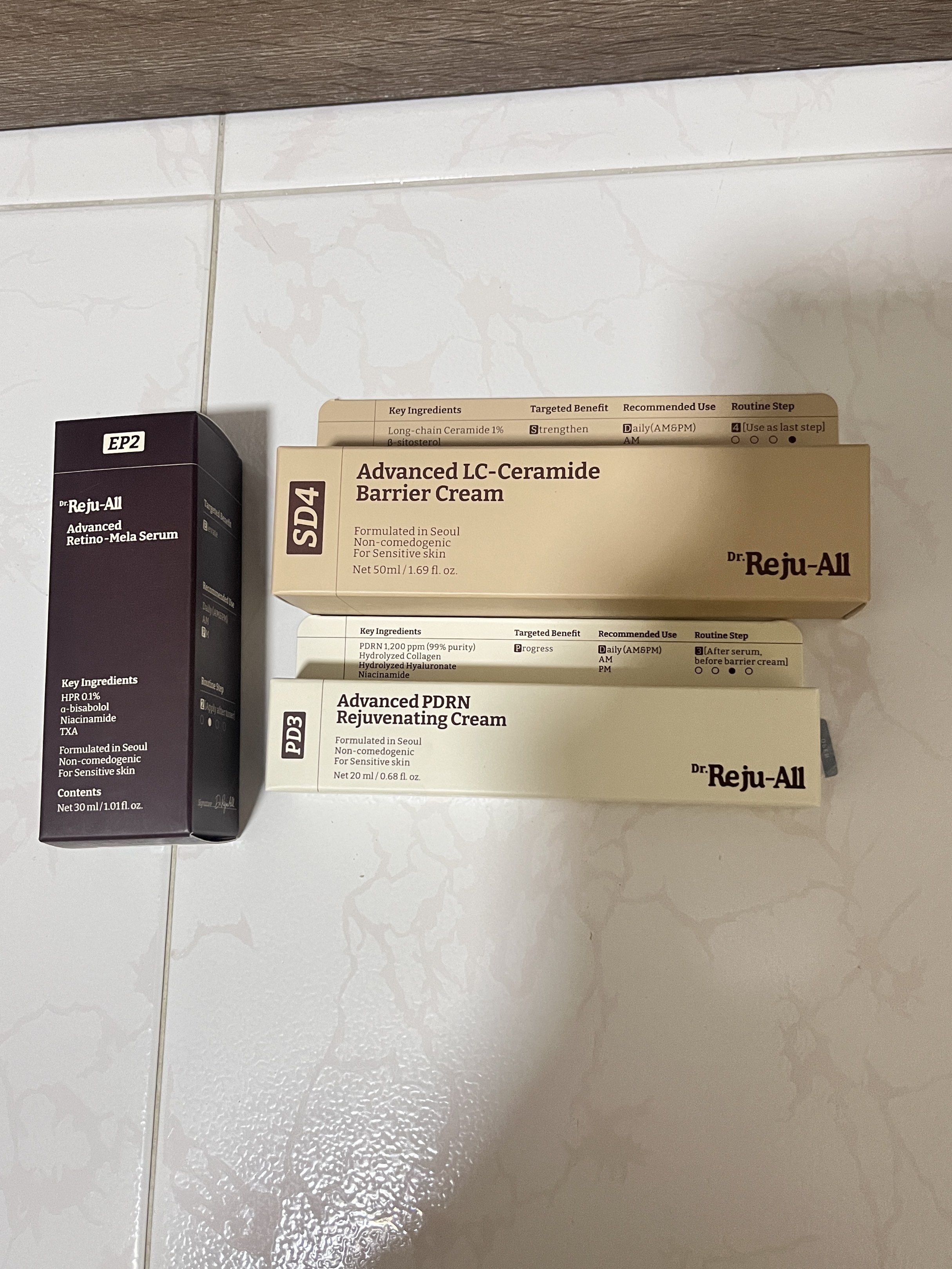 Dr. Reju-All Skincare Set (Retino-Mela Serum, Barrier Cream ...