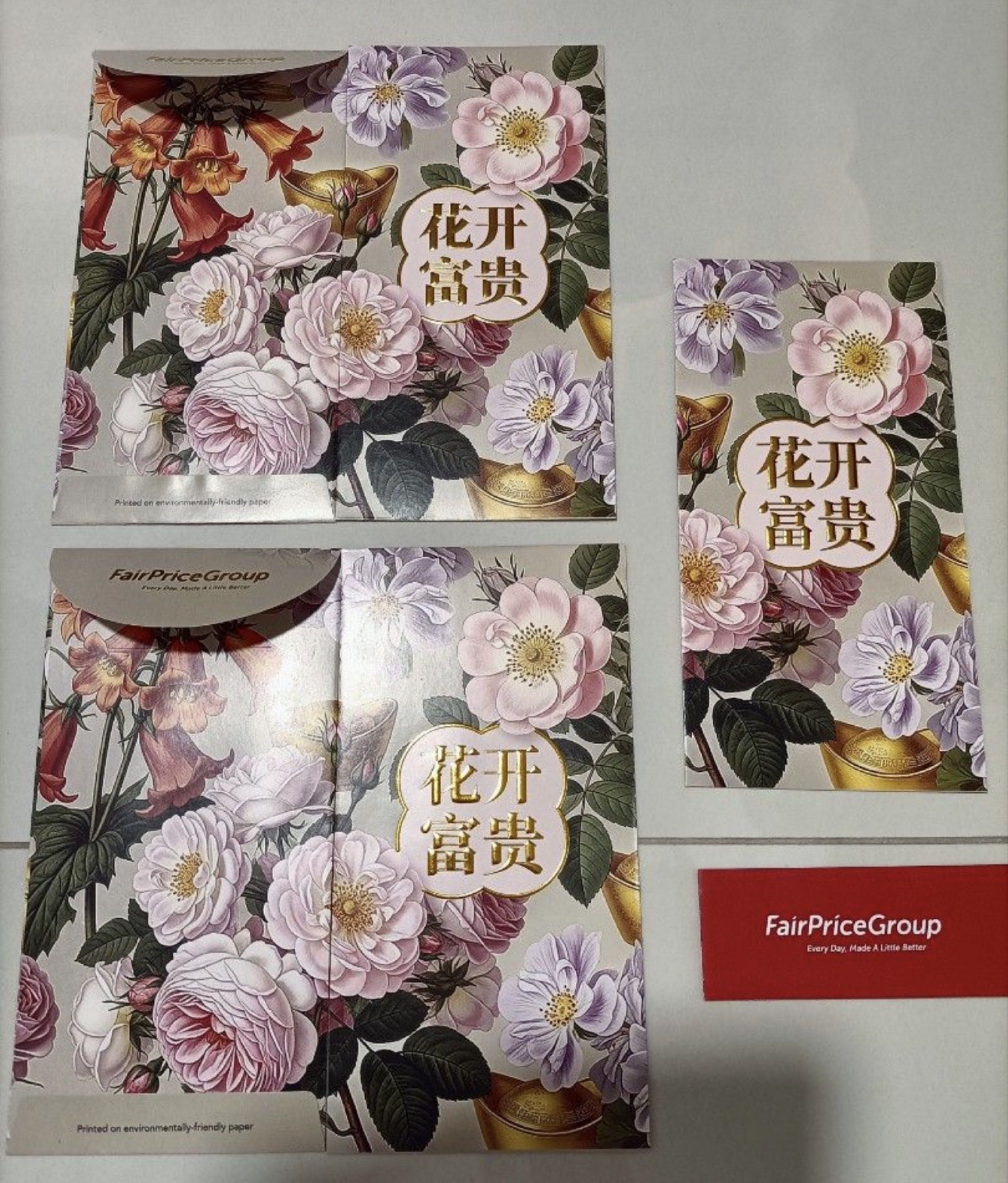 FairPrice Group Floral Red Packets 2026, Hobbies & Toys, Occasions ...