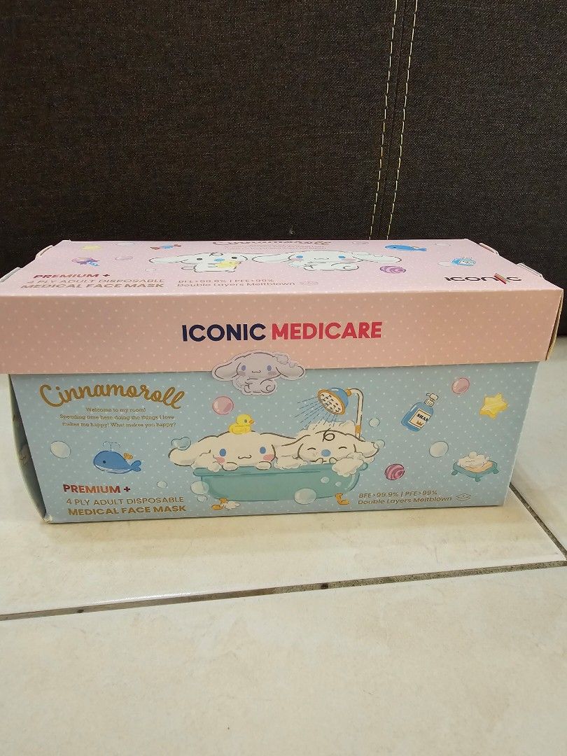 Iconic Medicare Cinnamoroll Medical Face Mask, Health & Nutrition, Face ...