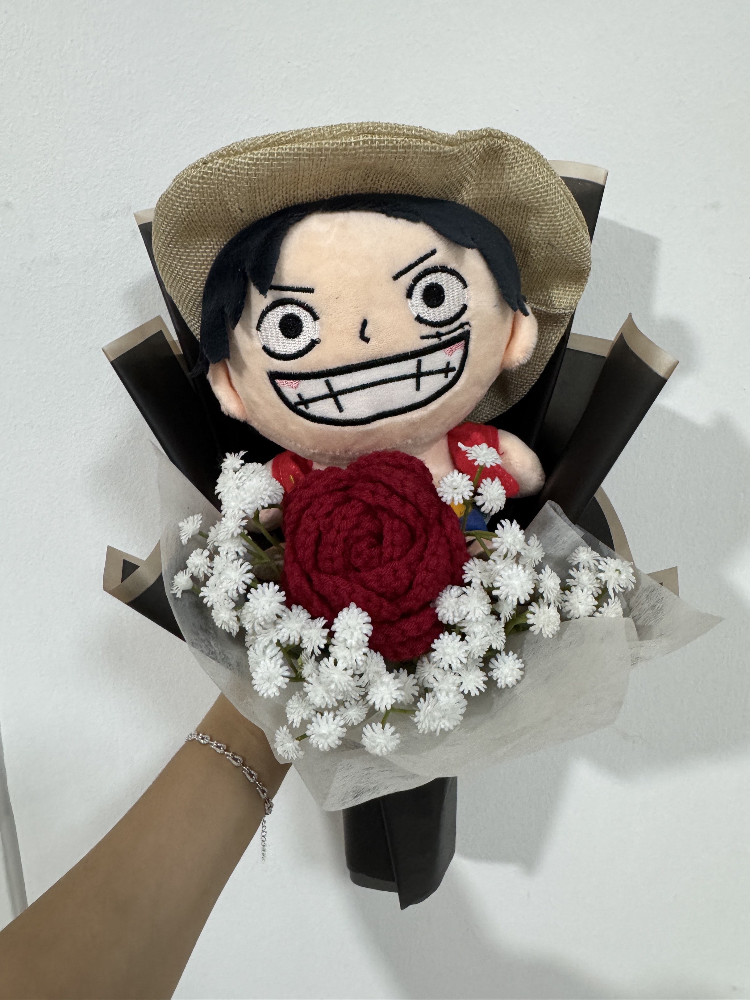 One Piece Luffy Soap Flower Bouquet with Baby Breath | Valentine's ...