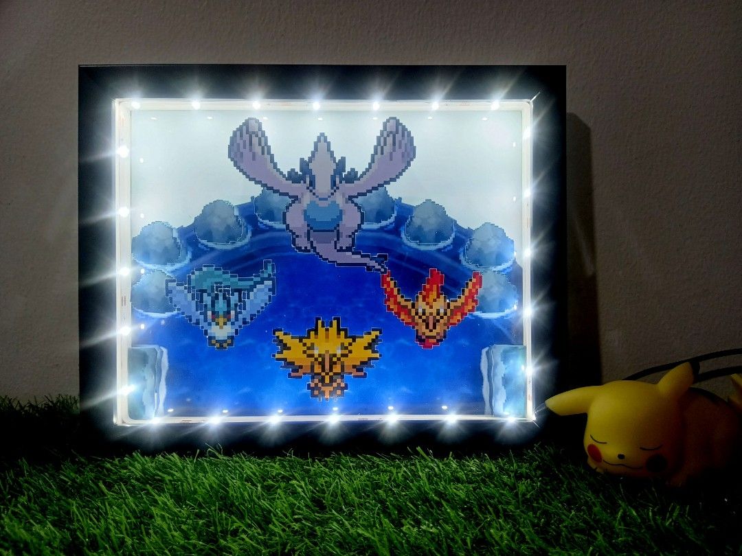 Pokemon Legendary Birds Video Game Shadow Box, Video Gaming, Video ...