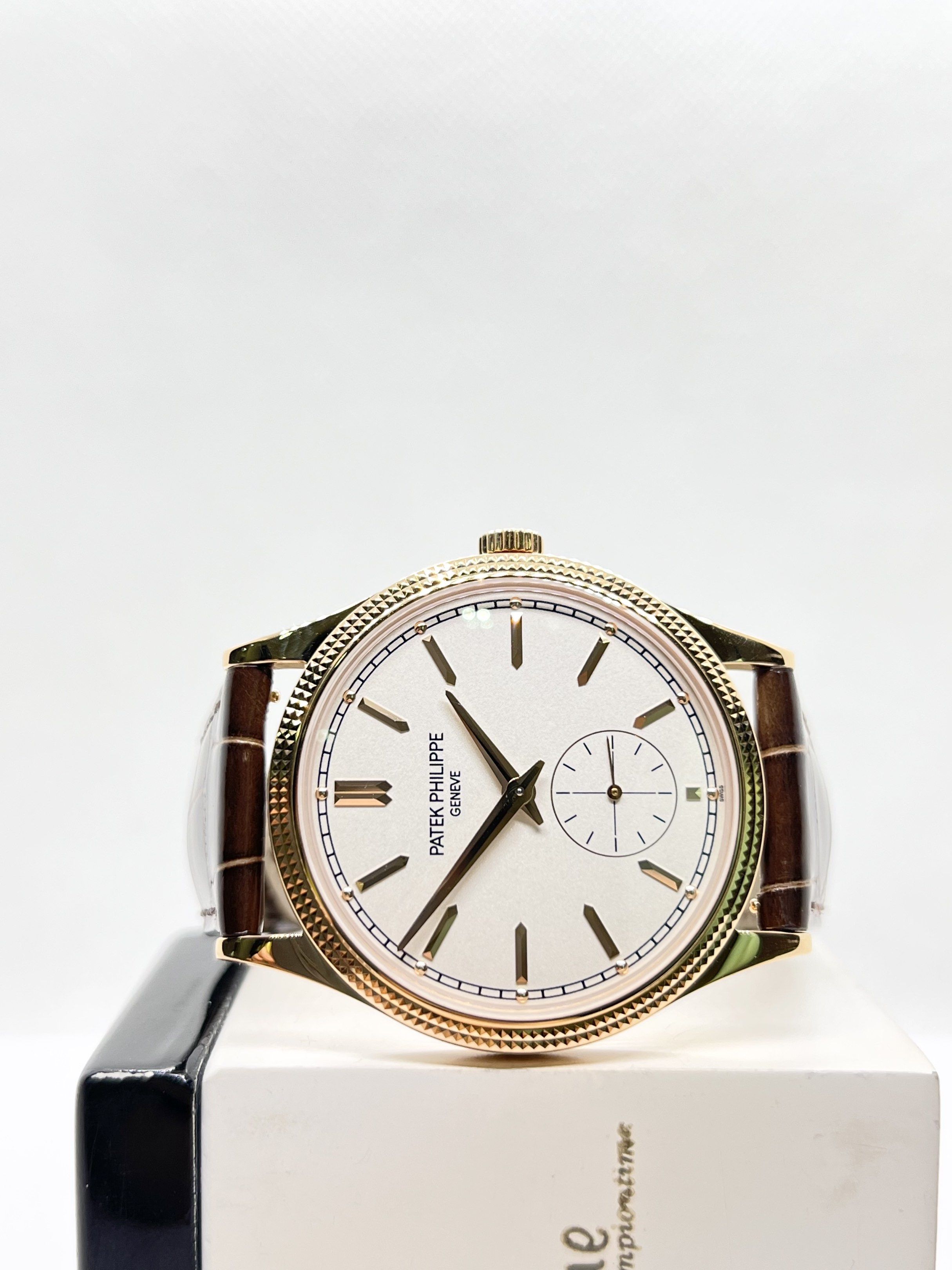 Pre Owned Patek Philippe Calatrava 6119R-001 Silver Dial Winding Rose ...