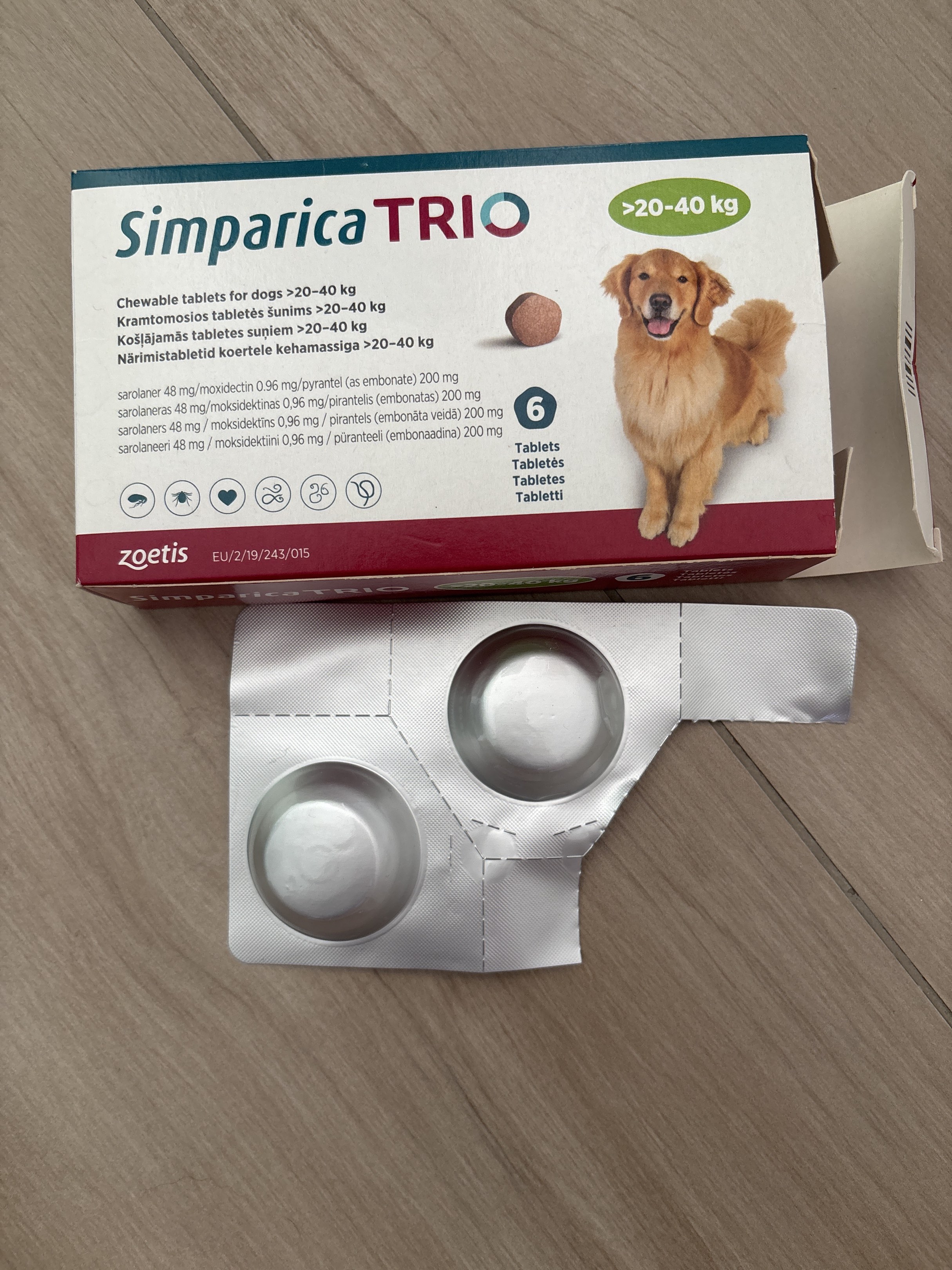 Simparica Trio Chewable Tablets for Dogs (20-40kg), Pet Supplies ...