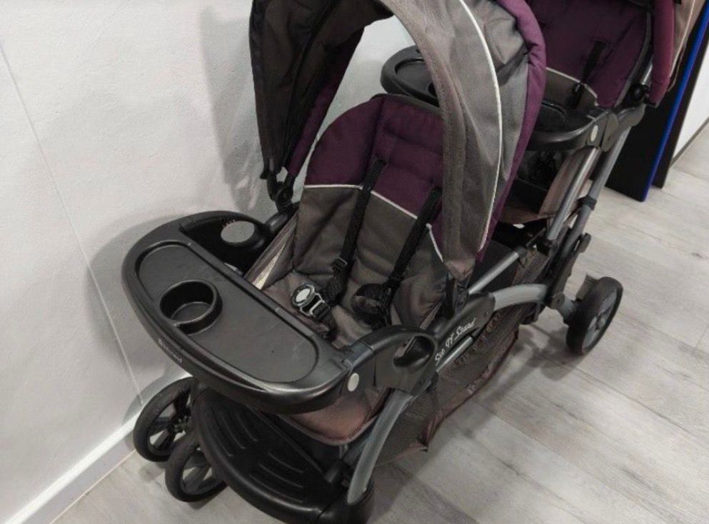 Sit N Stand Double Stroller - Purple, Babies & Kids, Going Out ...