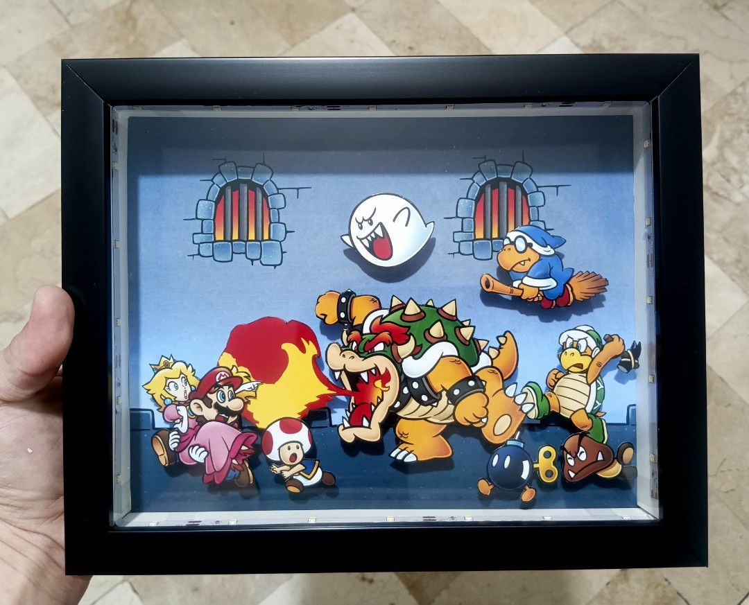 Super Mario in Bowser's Castle Video Game Shadow Box, Video Gaming ...