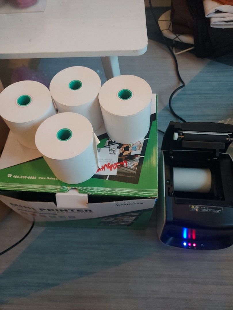 Thermal Receipt Printer with Paper Rolls, Computers & Tech, Printers ...
