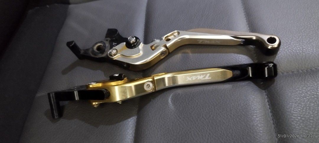 T-MAX Motorcycle Levers - Gold and Black used, Motorcycles, Motorcycle ...