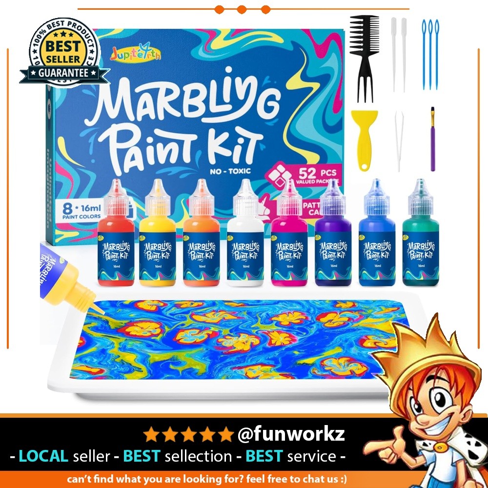 52Pcs Water Marbling Paint Kit, Arts and Crafts for Girls & Boys, Art ...