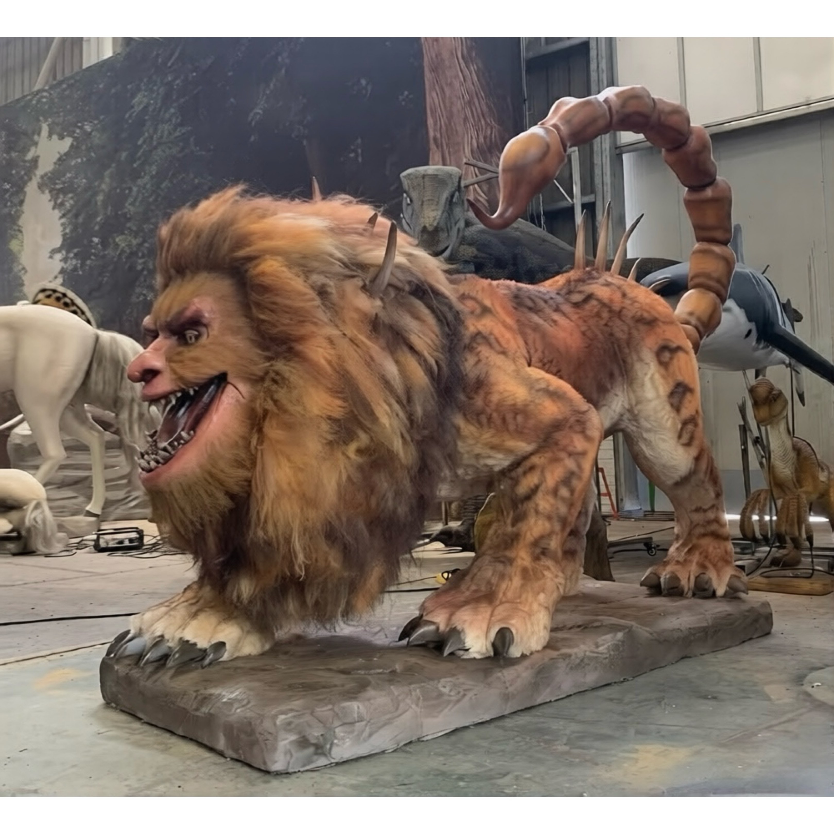 Animatronic Scorpicore Lion Animal Simulation Model Static Statue ...
