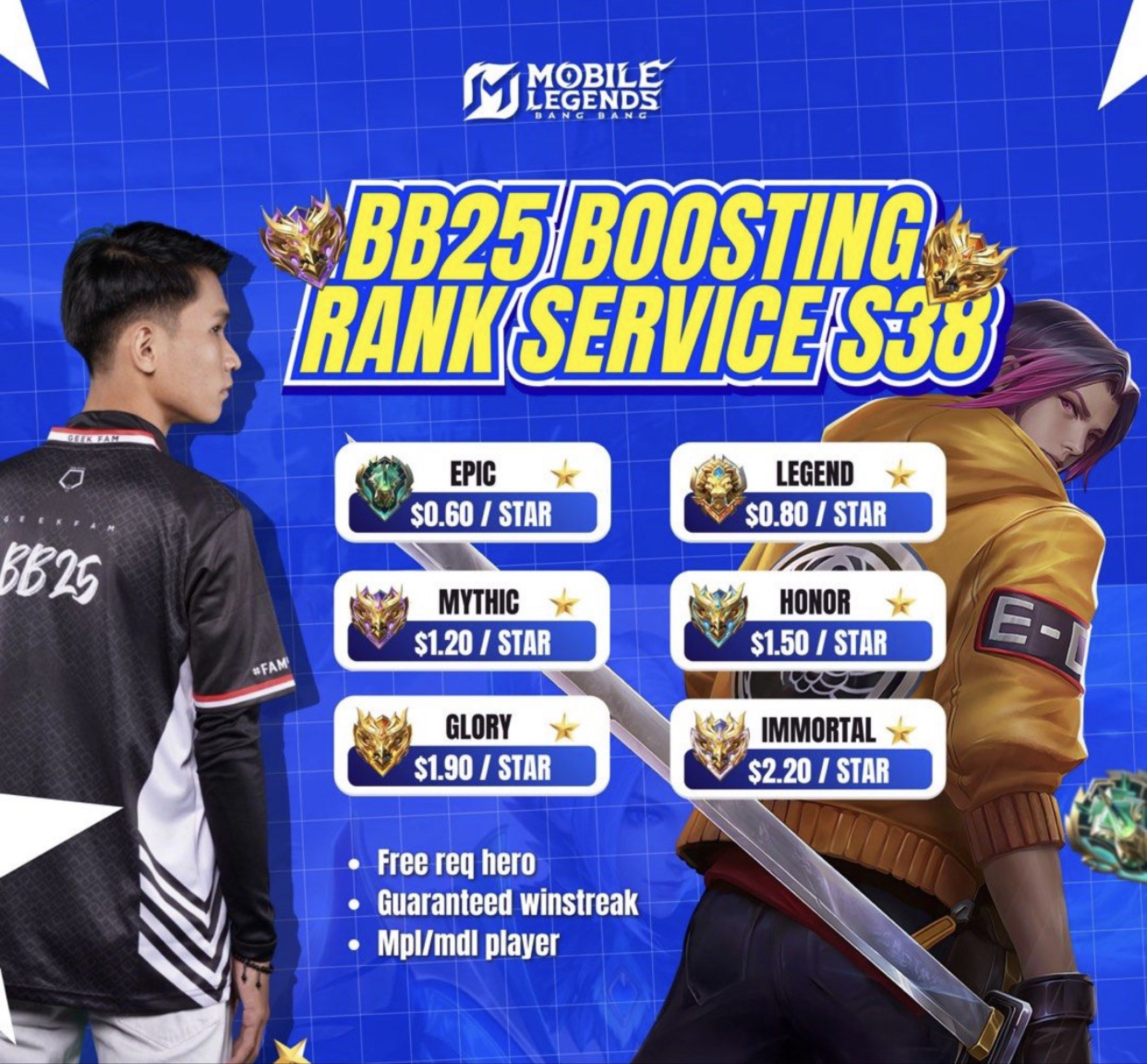 boosting rank service mobile legends!!! TRUSTED, Video Gaming, Video ...