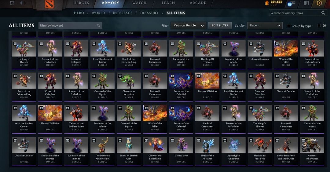 Dota 2 Luxurious Account TI9 onwards complete, Video Gaming, Video ...