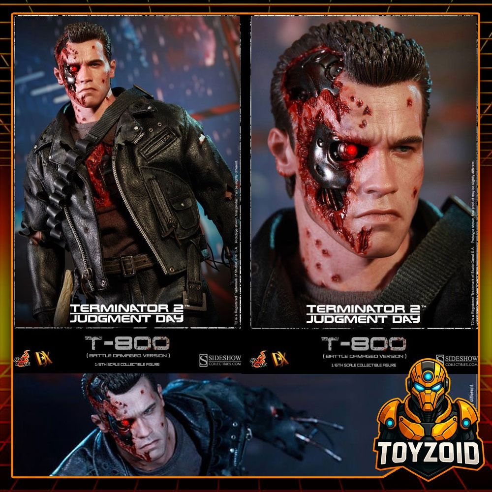 Hot Toys DX 13 Terminator 2 T-800 Battle Damaged with T-1000 Liquid ...