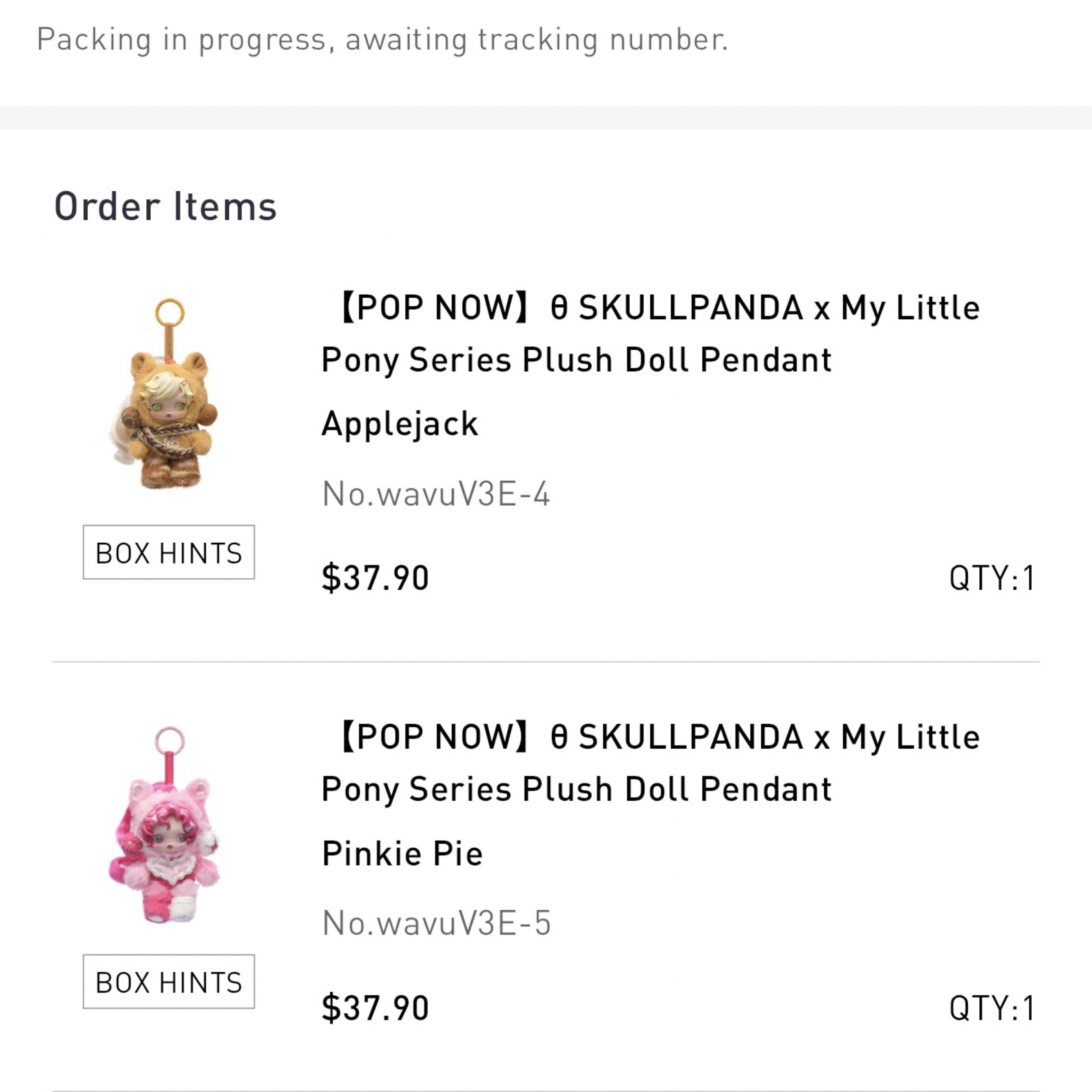 Pop Mart Skullpanda x My Little Pony Plush Pendant, Hobbies & Toys ...