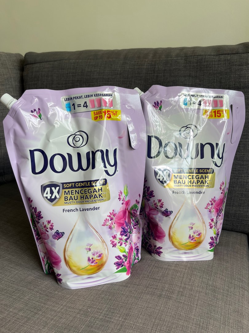 2pack x 2L Downy French Lavender Fabric Softener Refill 2L, Furniture ...