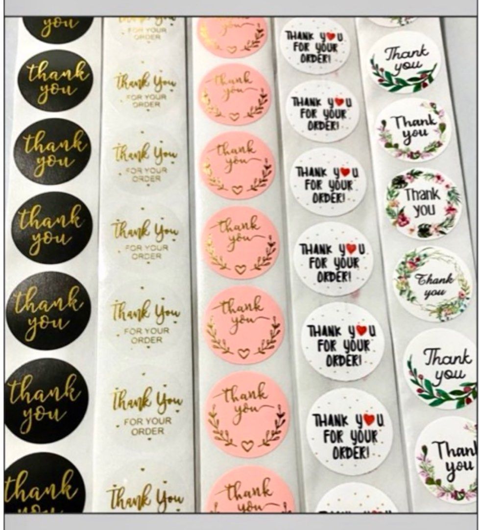 40 Pcs Assorted Thank You For Your Order, Thank You Sticker Labels Seal ...