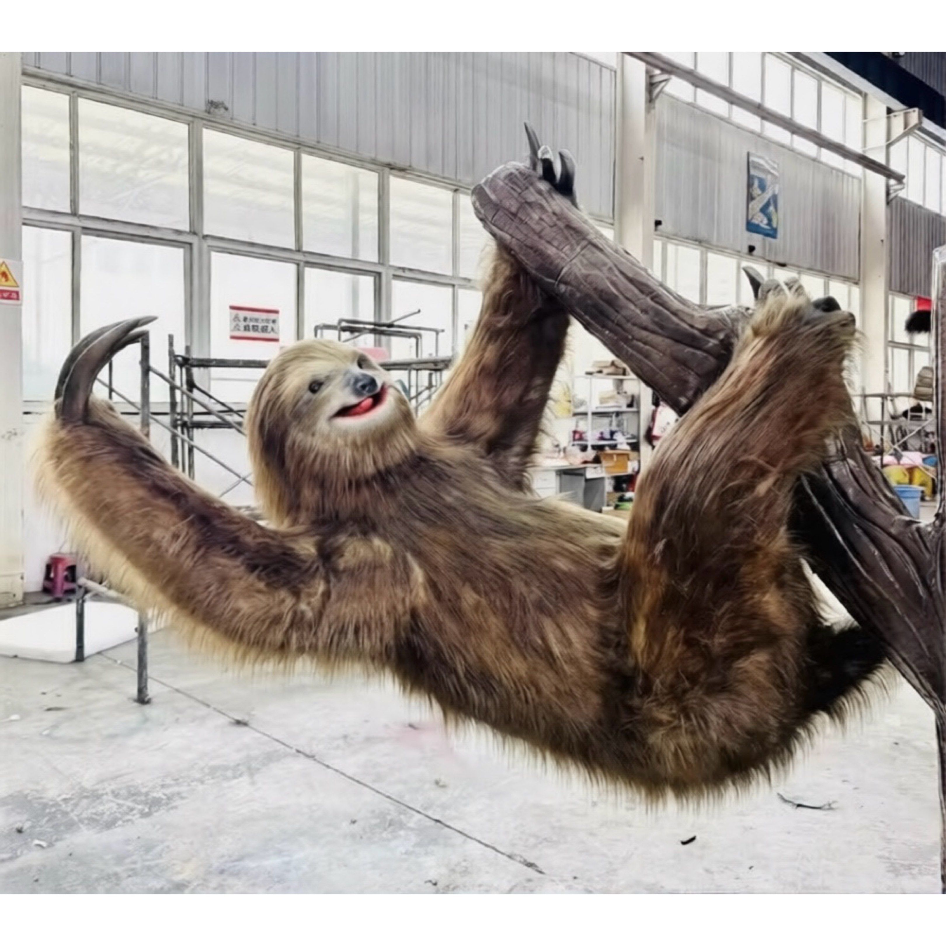 4.9ft 1.5m Animatronic Sloth Realistic Animal Zoo Model Static Statue ...