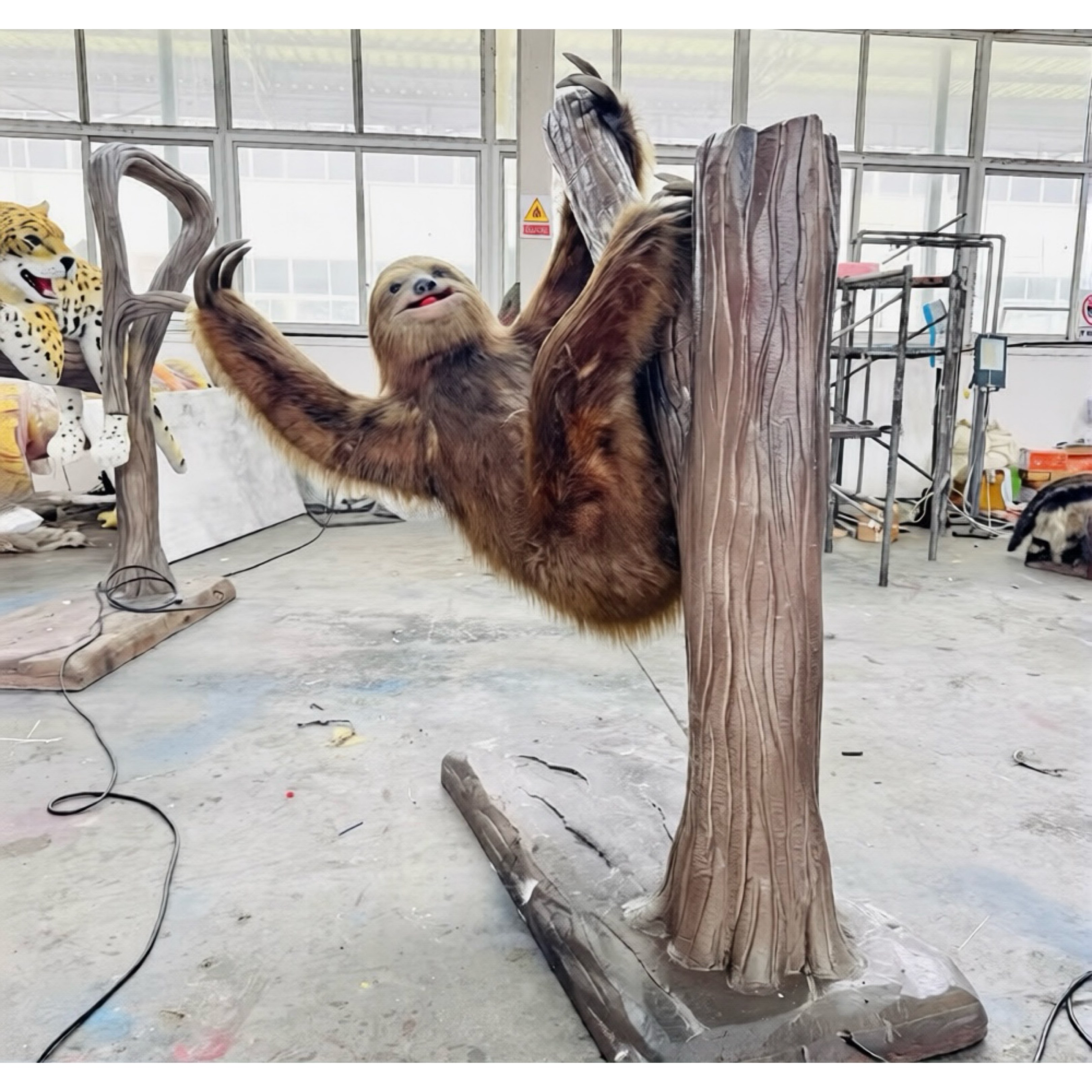 4.9ft 1.5m Animatronic Sloth Realistic Animal Zoo Model Static Statue ...