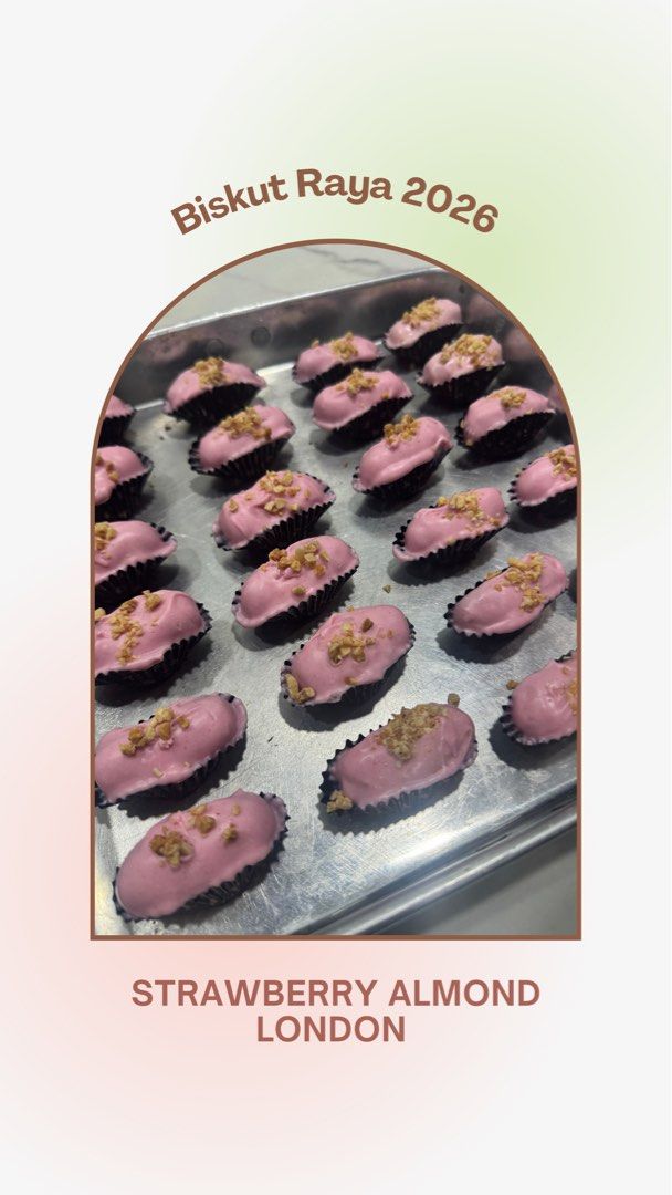 Biskut Raya/ Kuih Raya 2026 (Pistachio Almond London/ Strawberry Almond ...