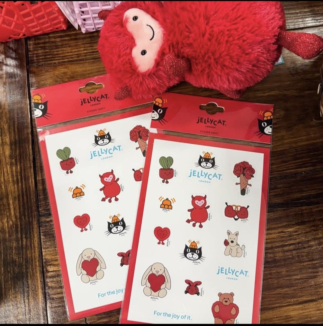 Jellycat Valentine Sticker Sheet, Hobbies & Toys, Stationery & Craft ...