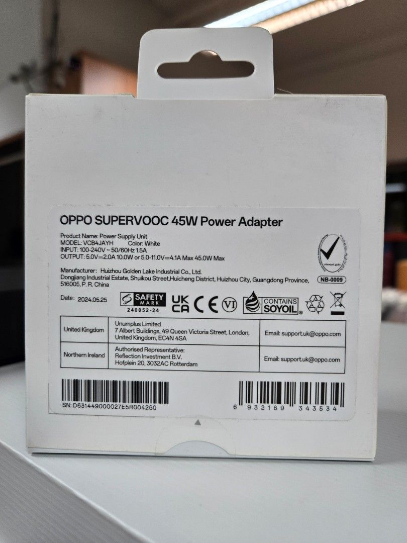 OPPO SUPERVOOC 45W Power Adapter, Mobile Phones & Gadgets, Mobile ...