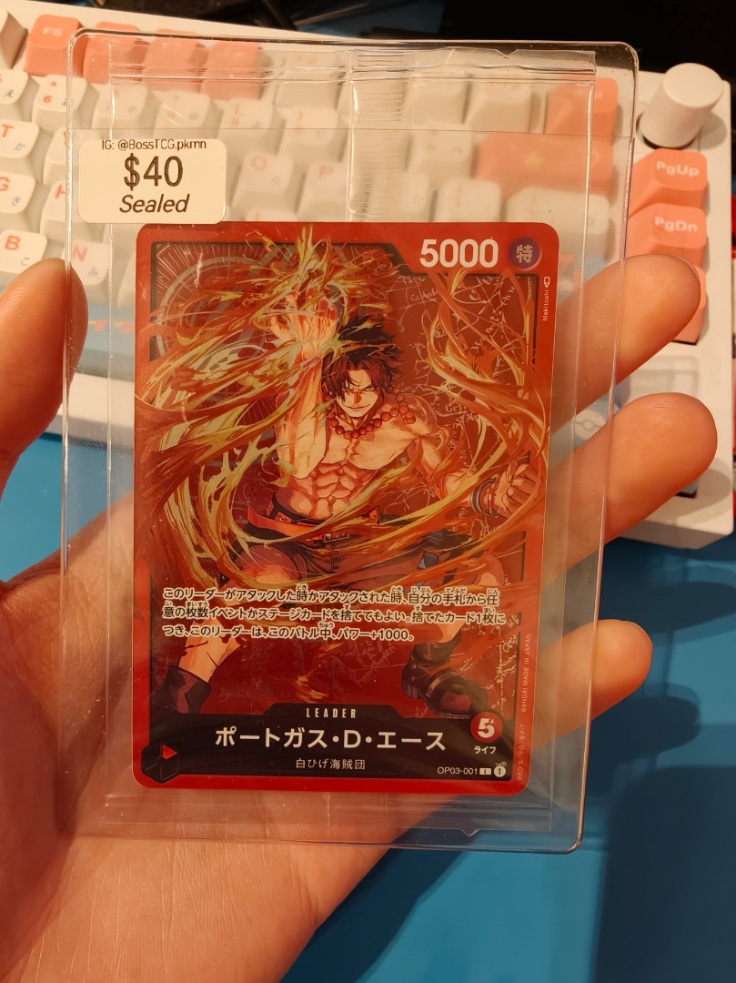 SEALED Portgas D Ace Leader Promo OP03-001 L One Piece TCG Card ...