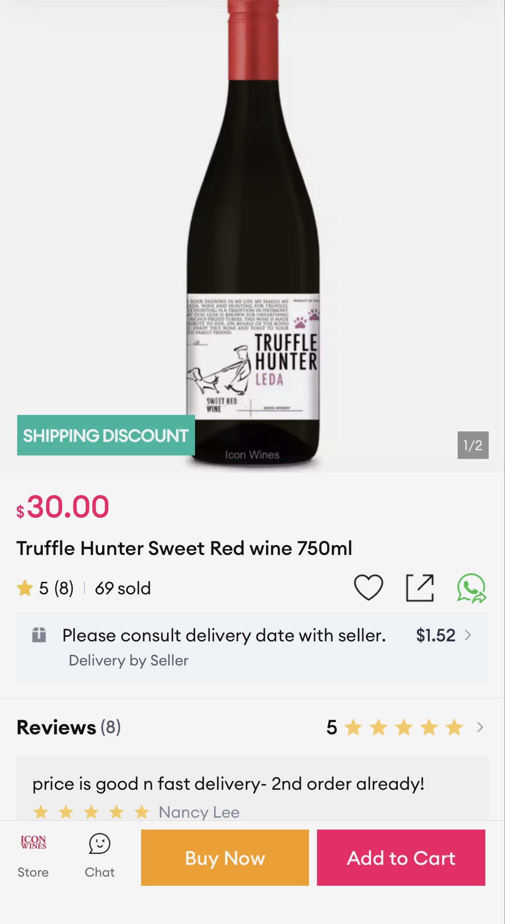 Truffle Hunter Sweet Red Wine 750ml/Marquis XO 350ml, Food & Drinks ...