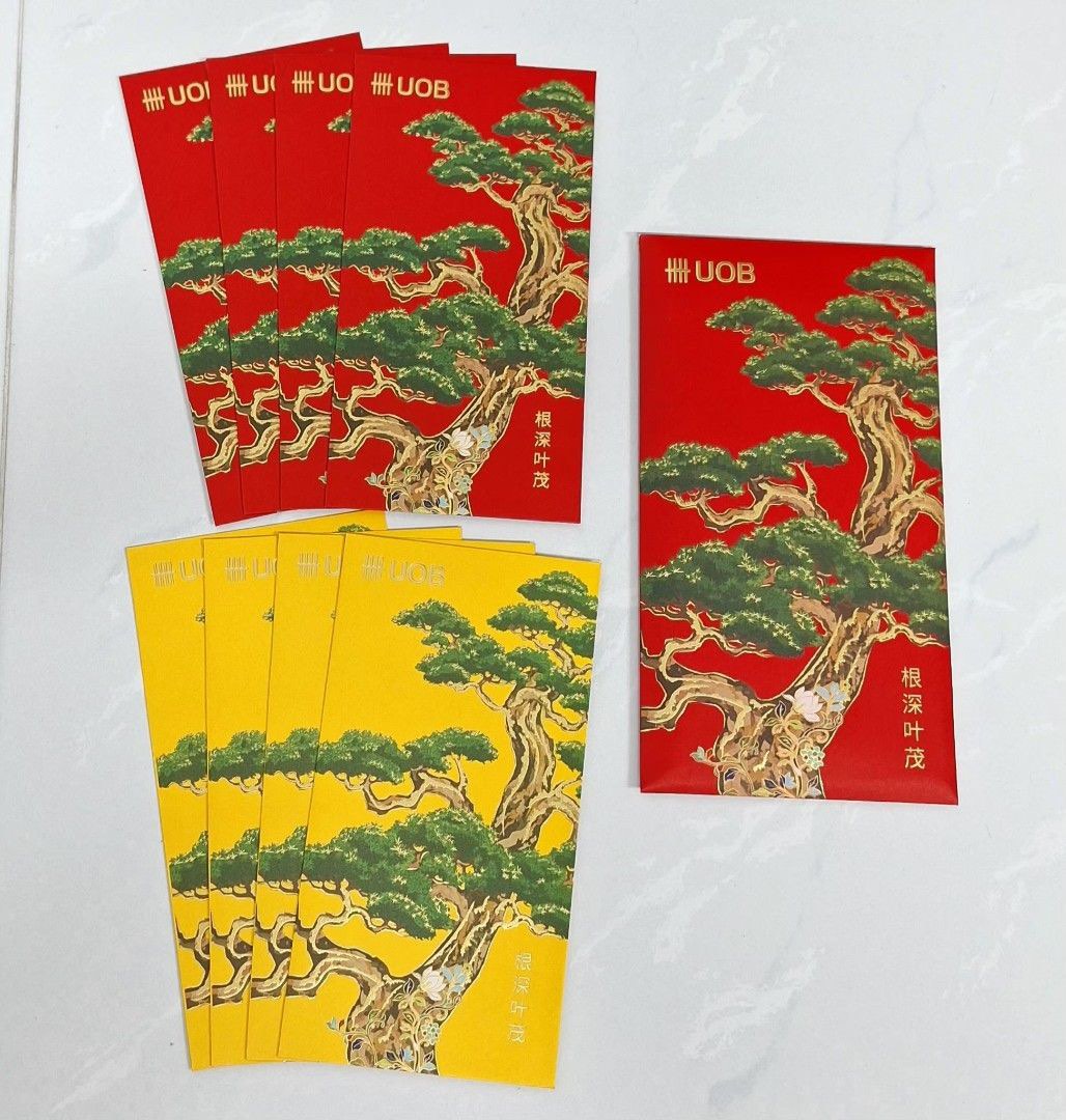 (Yellow+ Red) UOB Privilege Premier Private Bank Banking Red Packet ...