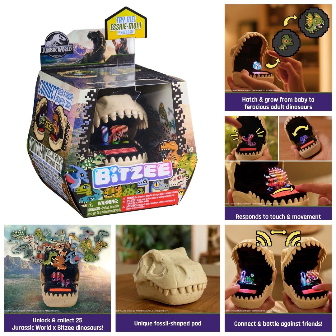 Bitzee Jurassic World T-Rex Skull Interactive Toy with 25 Virtual ...