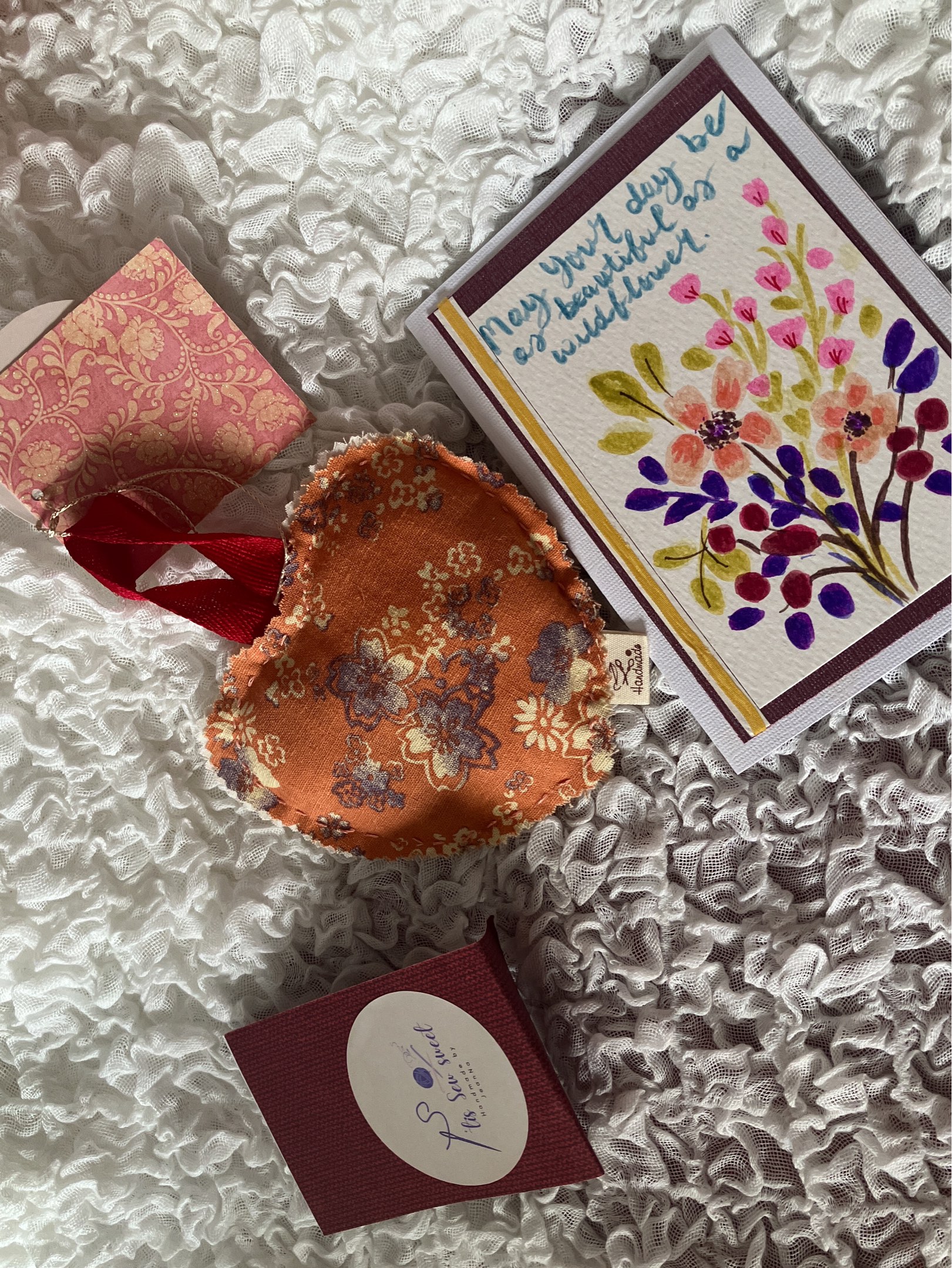 Handmade Scented Fabric Heart Sachet & Card Set, Hobbies & Toys ...