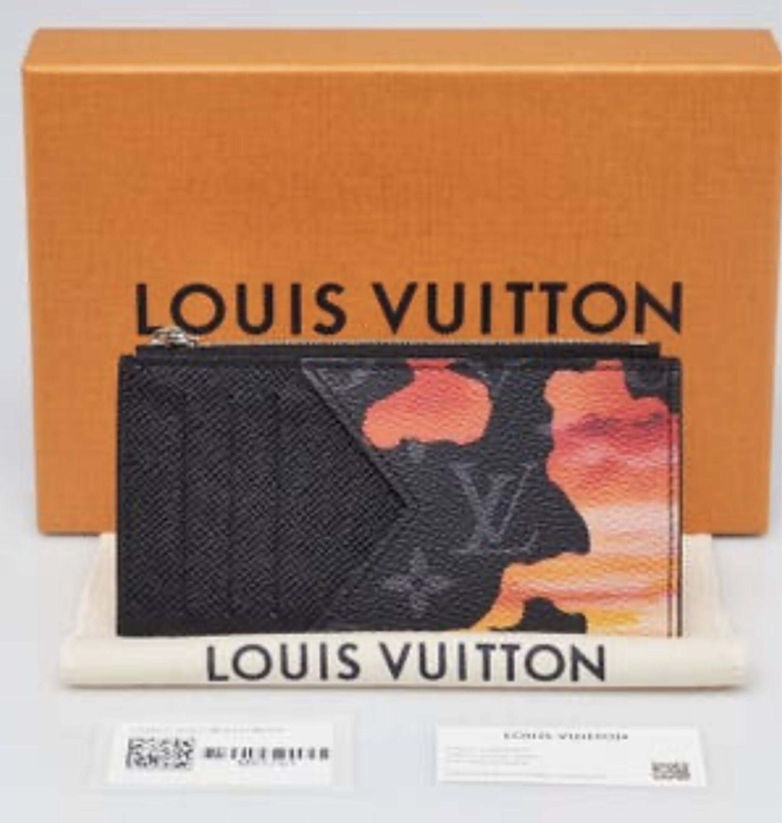 Louis Vuitton Monogram Eclipse Sunset Canvas Coin Card Holder Wallet ...