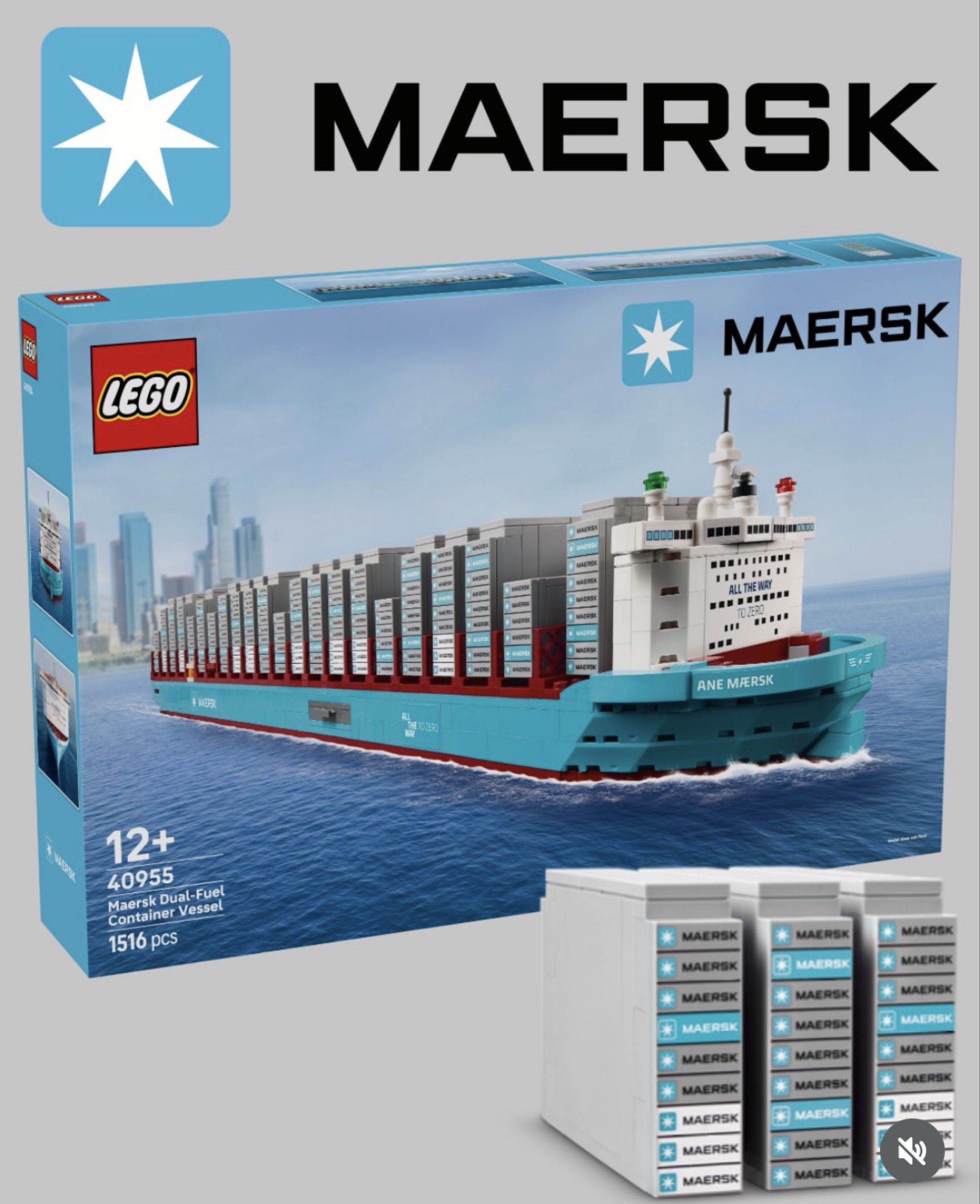LEGO 40955 Maersk Dual-Fuel Container Vessel, Hobbies & Toys, Toys ...