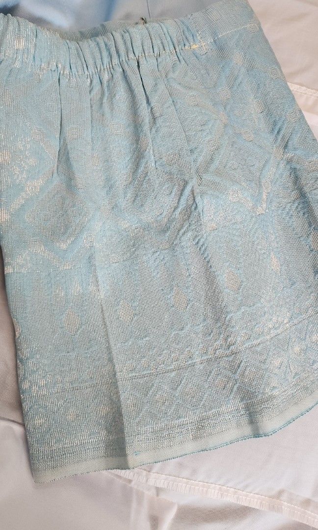 Light blue & silver Boys kain samping / sampin for hari raya ...
