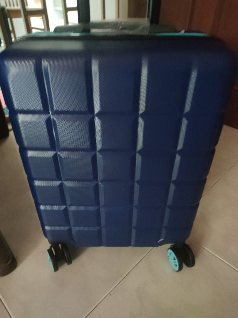 New Blue Hard Shell Suitcase with Wheels, Hobbies & Toys, Travel ...