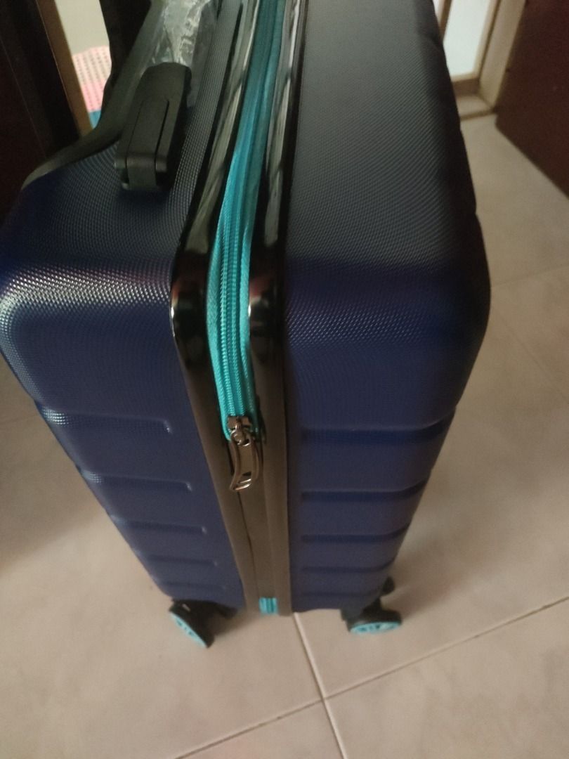 New Blue Hard Shell Suitcase with Wheels, Hobbies & Toys, Travel ...