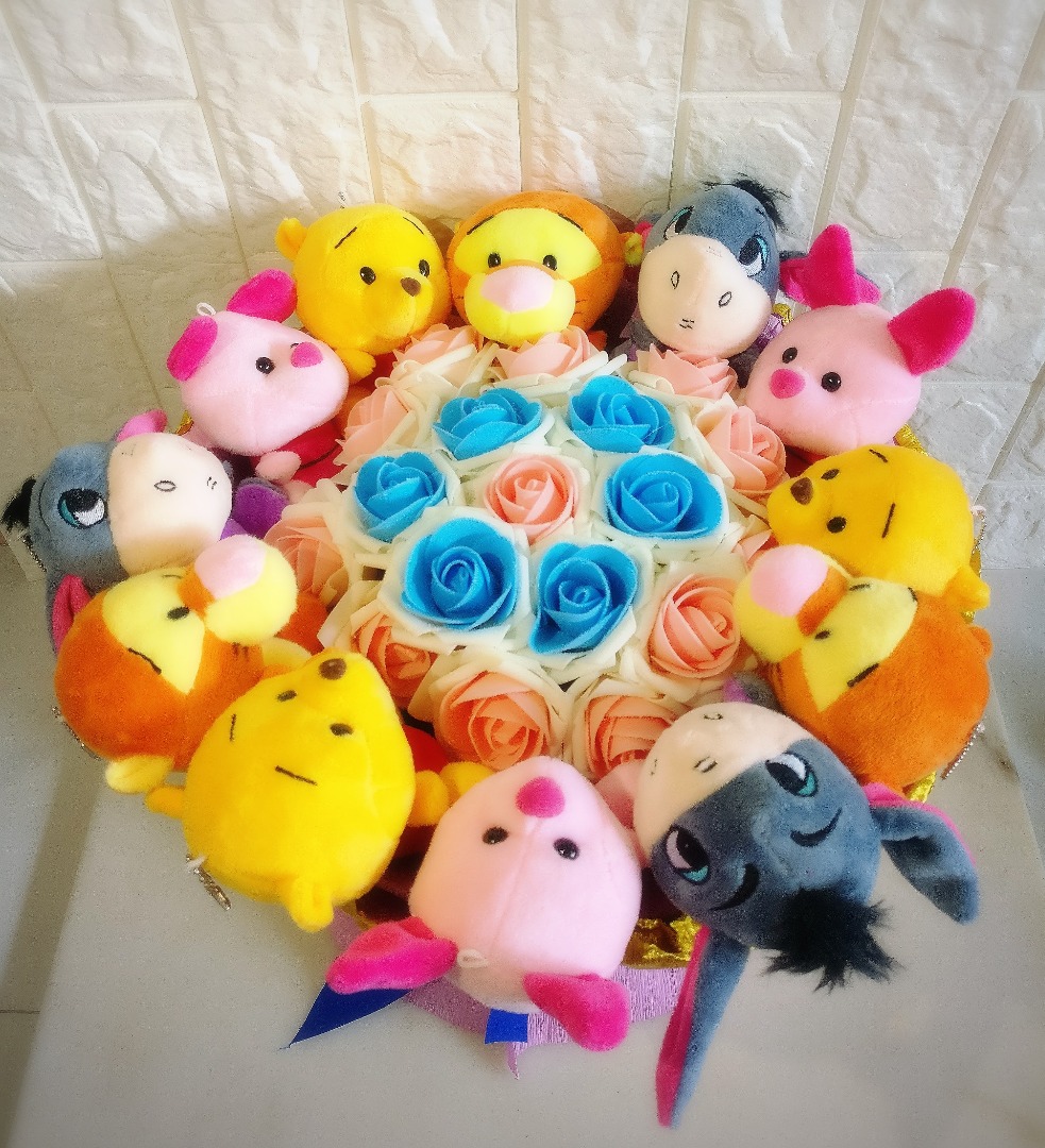 ️ Valentines Day Gift Winnie the Pooh / Eeyore / Piglet / Tigger Rose ...