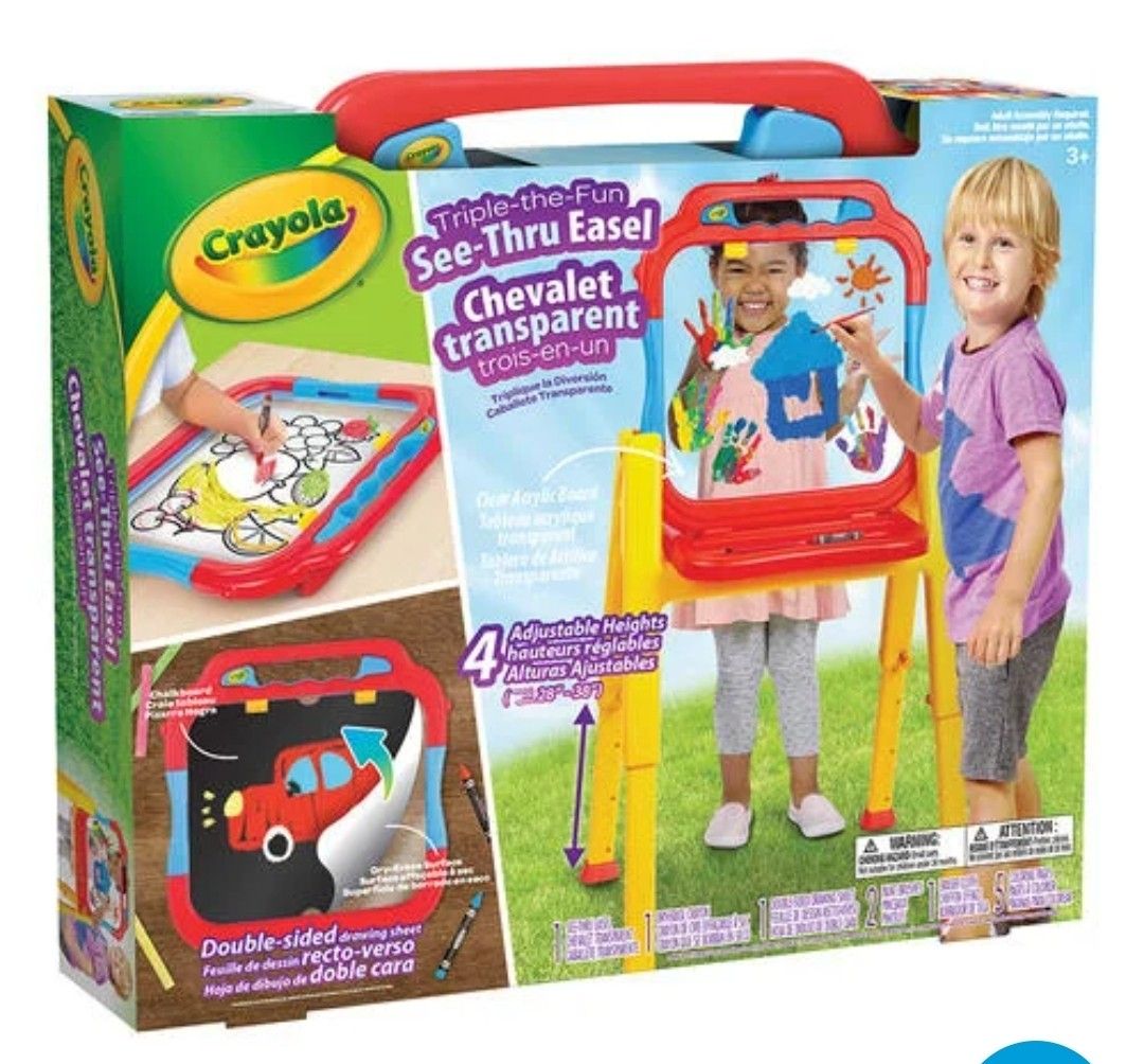 Crayola Triple-the-Fun See-Thru Easel, Hobbies & Toys, Stationery ...