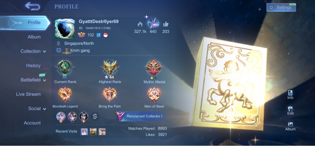 Mobile Legends Account - Mythic Medal, Collector Skins, Video Gaming ...
