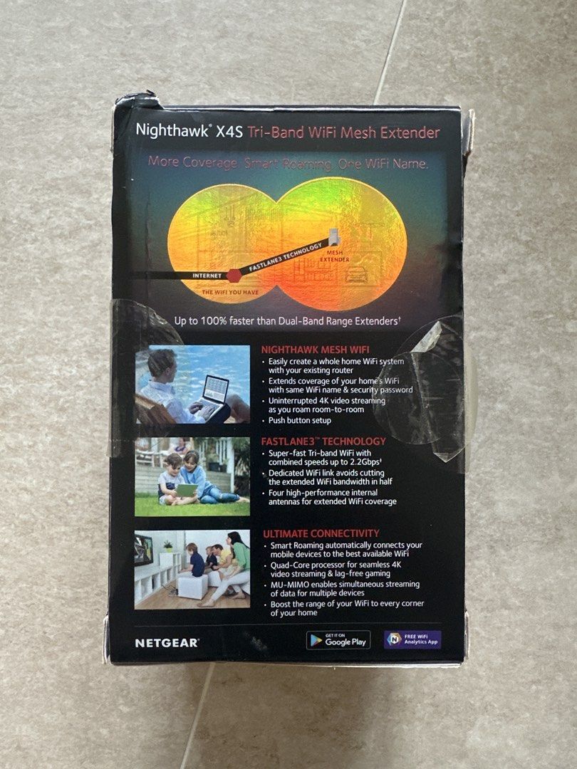 NETGEAR Nighthawk X4S Tri-Band WiFi Mesh Extender, Computers & Tech ...