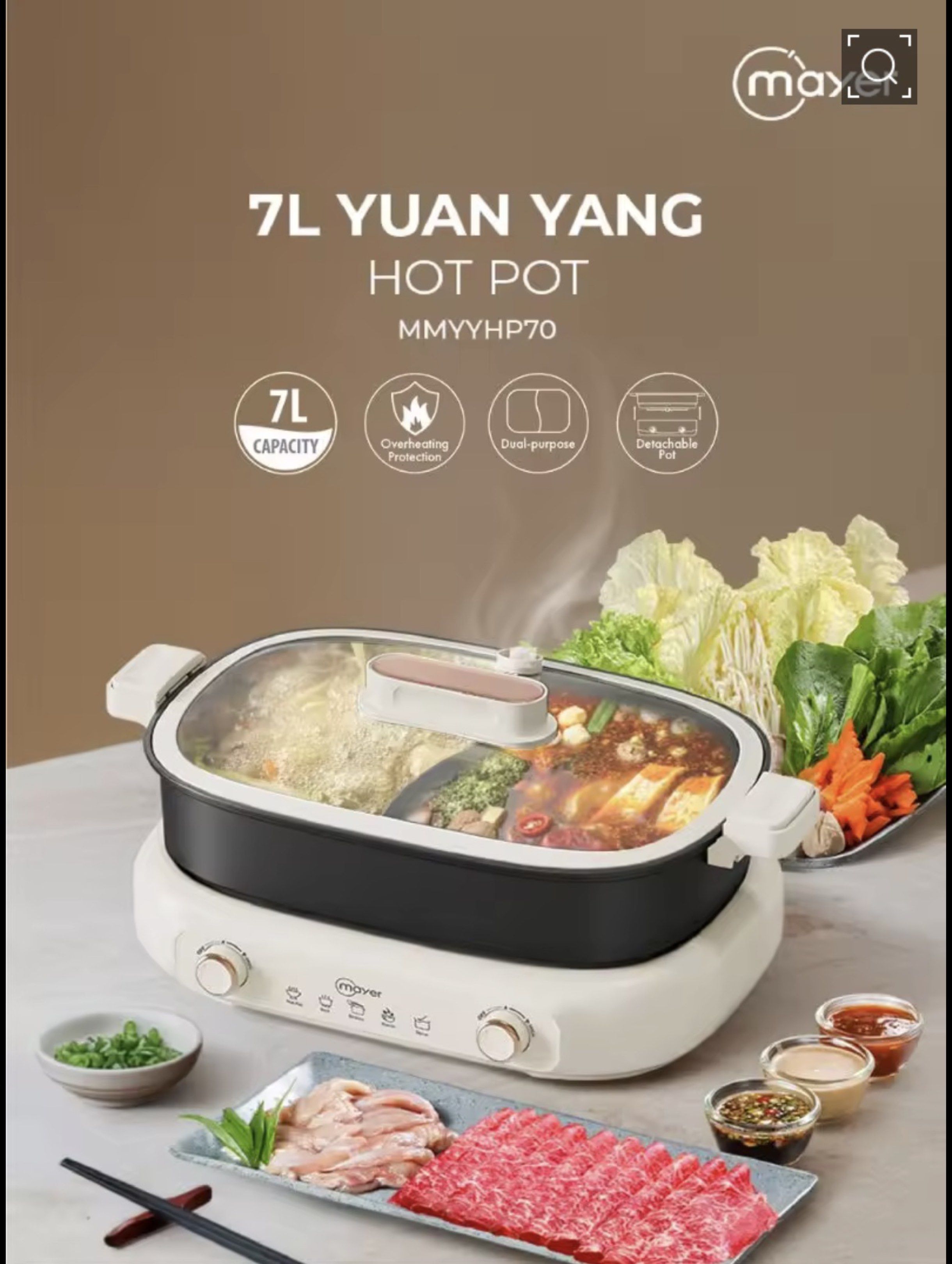 [NEW] 7L Yuan Yang Hot Pot - MMYYHP70, TV & Home Appliances, Kitchen ...