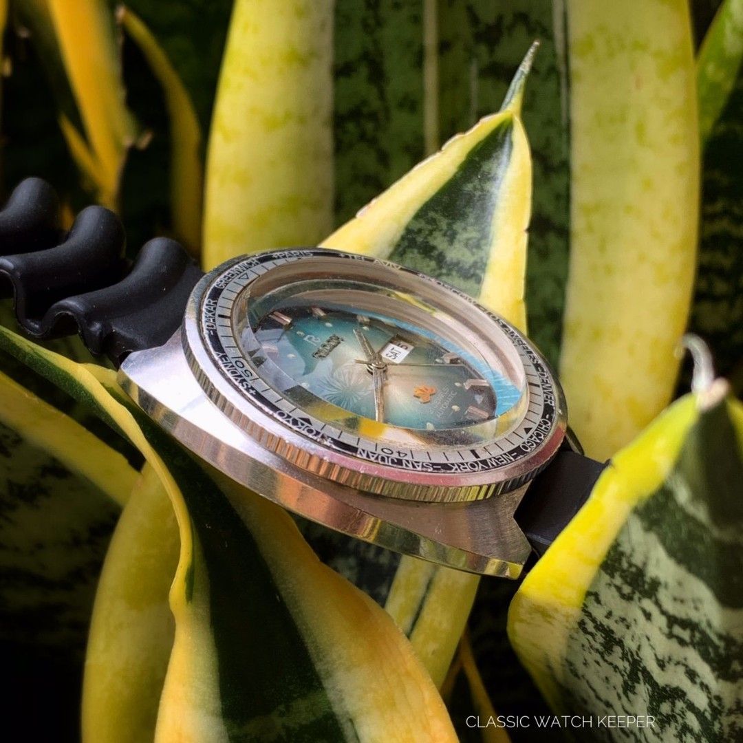 {RARE} RICOH World Time Diver Automatic Vintage Watch, Men's Fashion ...