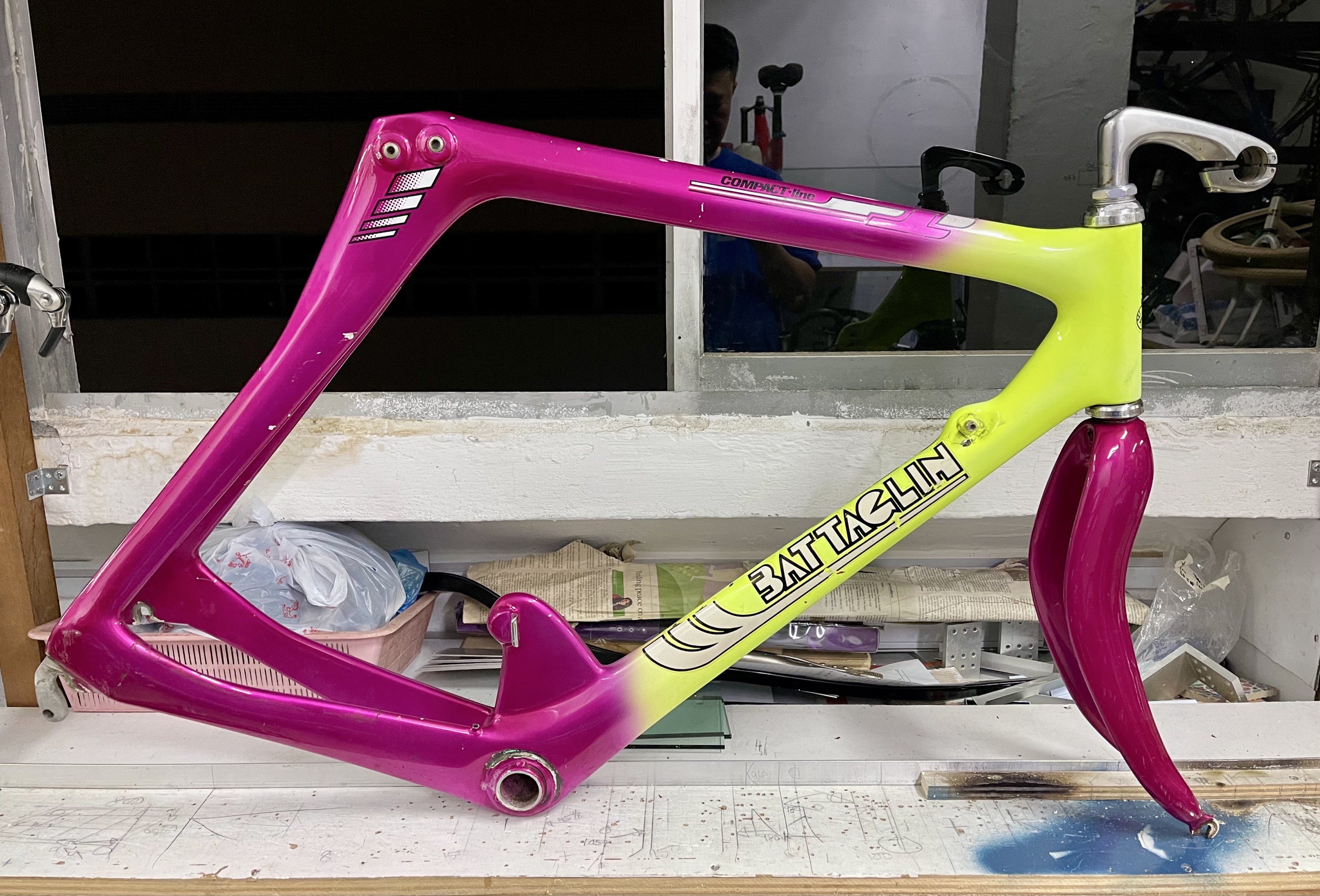 Super Rare Vintage Battaglin C4 CompactLine Carbon Frameset, 56x56cm C ...