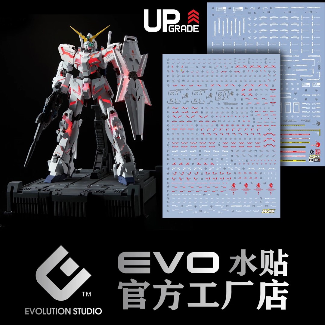 [Evo] MGEX Unicorn Ver Ka Gundam Extreme Clear Waterslide Decal 1/100 ...
