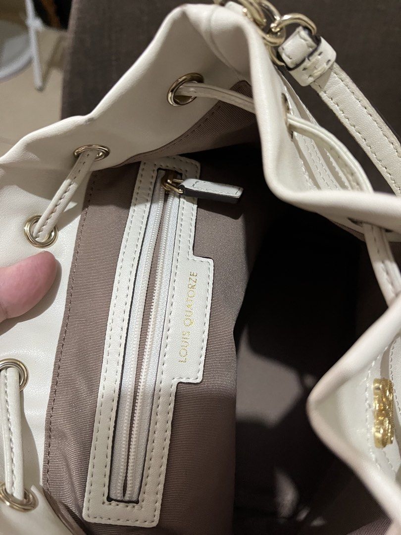 Louis Quatorze White Bucket Bag, Luxury, Bags & Wallets on Carousell