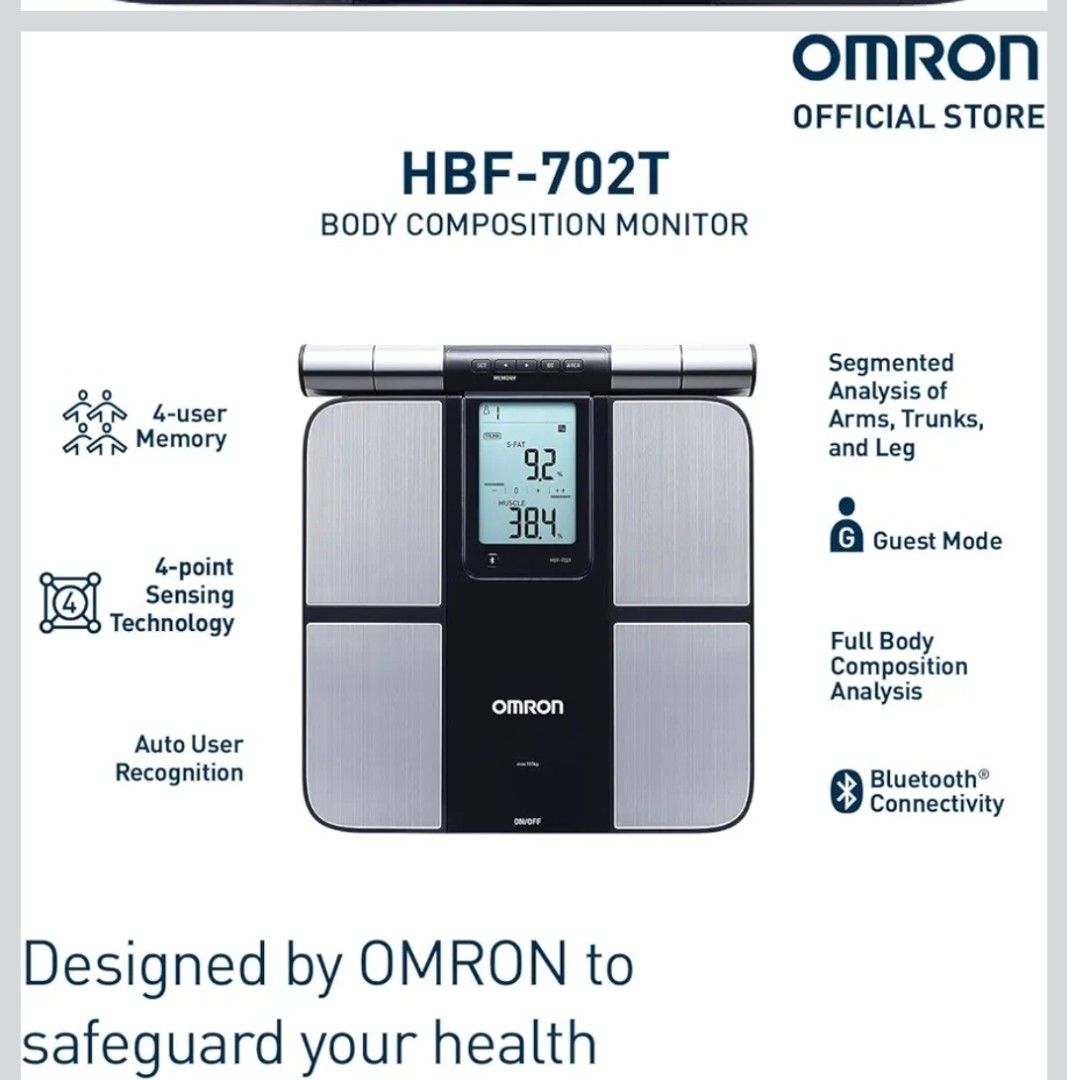 Omron HBF-702T Body Composition Monitor, Health & Nutrition, Health ...