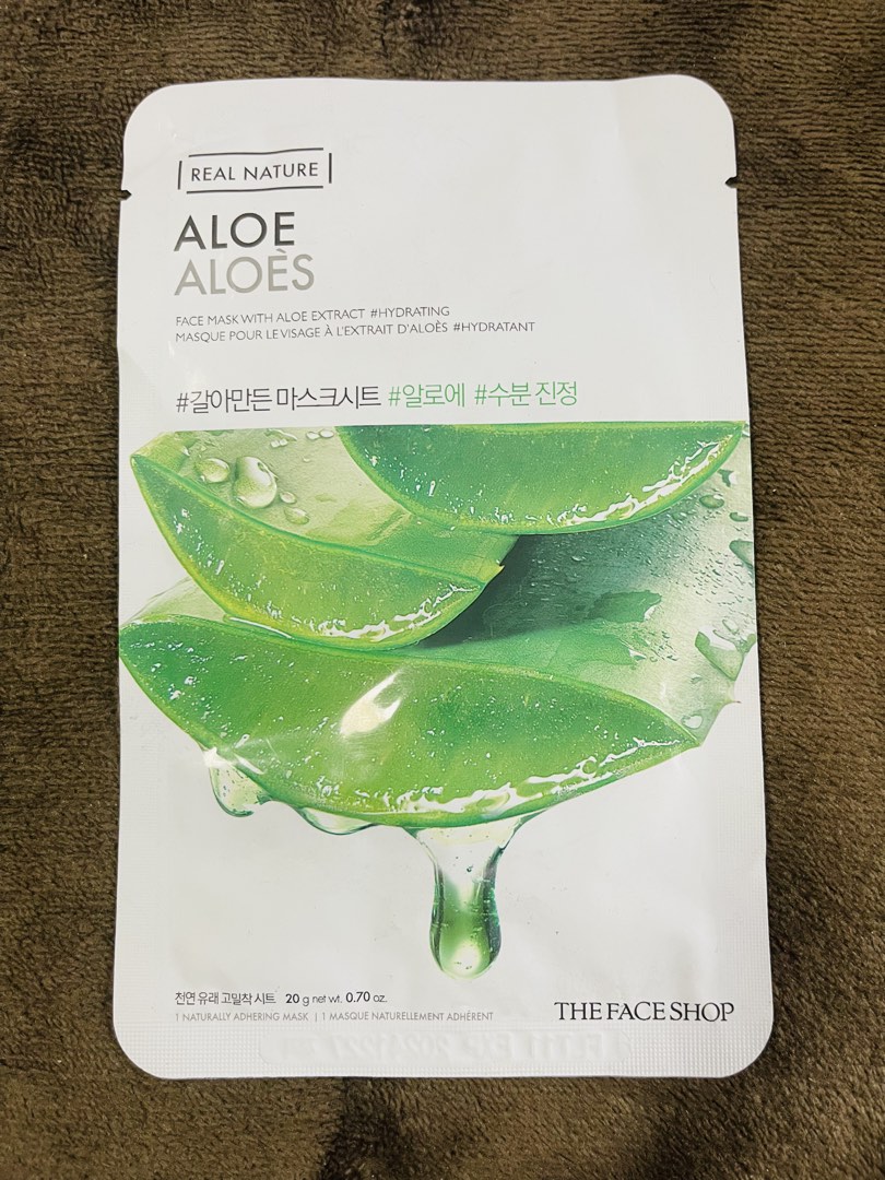 The Face Shop Real Nature Aloe Face Mask BUNDLE, Beauty & Personal Care ...