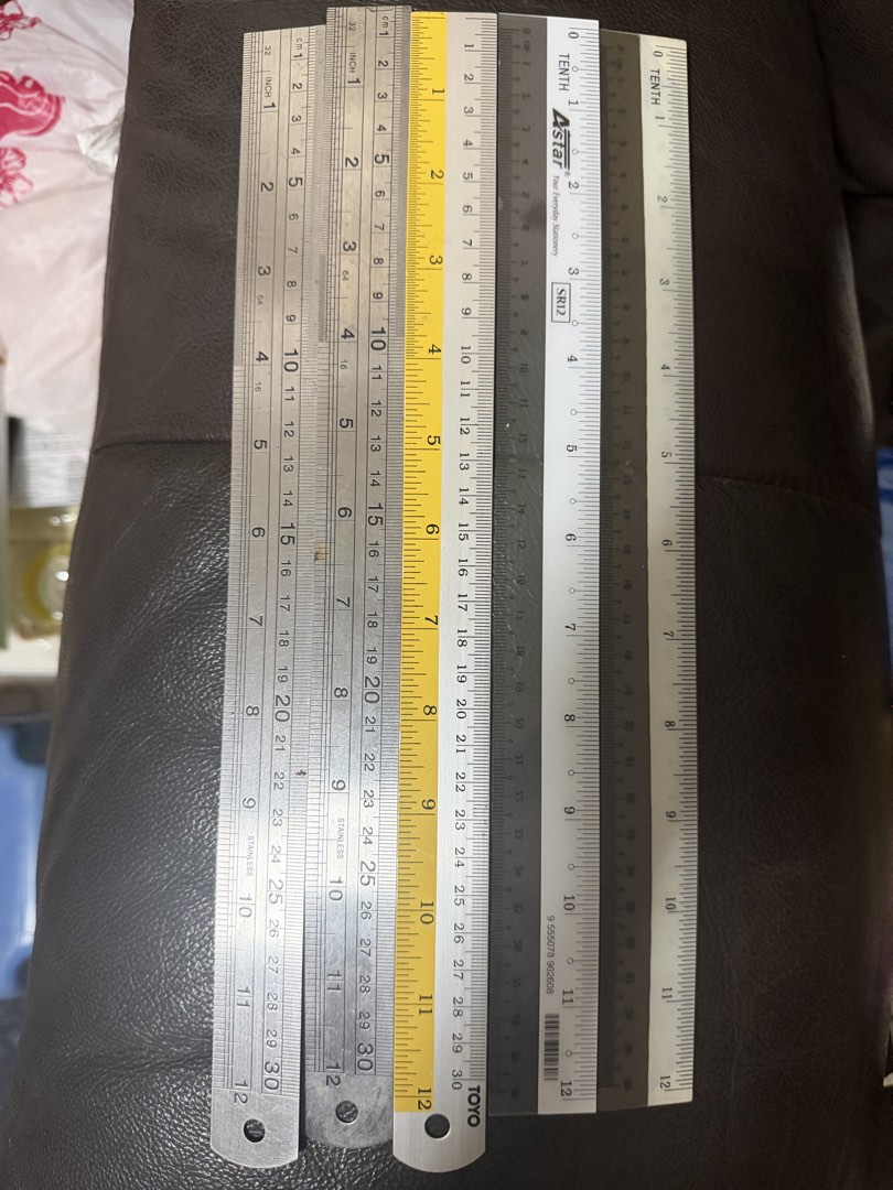 3 metal rulers + 2 plastic rulers, Hobbies & Toys, Stationery & Craft ...
