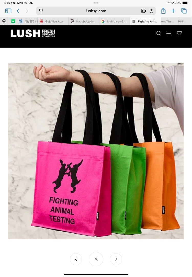 Lush Fighting Animal Testing Tote Bag, Women's Fashion, Bags & Wallets ...
