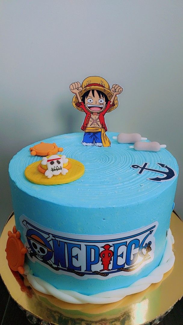 One Piece Themed Cake (eggless rasmalai flavour), Food & Drinks ...